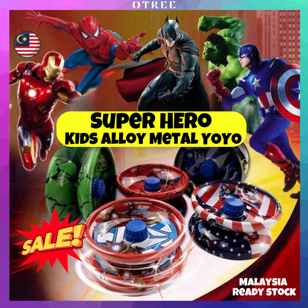 🔥Factory Price🔥Kids Alloy Yoyo Superhero Hard Metal Yoyo Toys/Mainan ...
