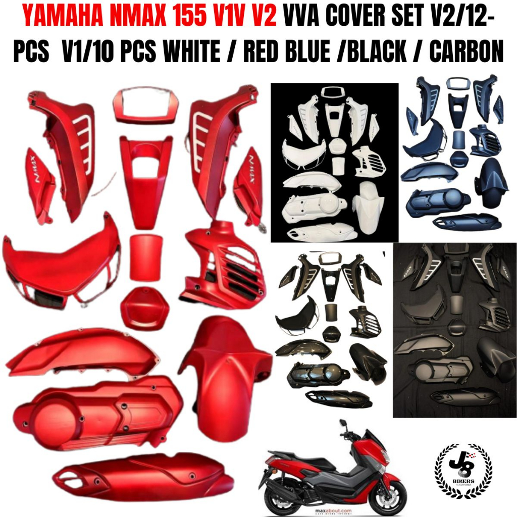 YAMAHA NMAX 155 V1 V2 VVA COVER SET (V2/12-PCS) - (V1/10 PCS) WHITE ...