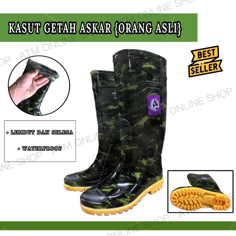 {ORANG ASLI} ASKAR COLOUR RUBBER BOOTS / KASUT GETAH ASKAR PANJANG ...