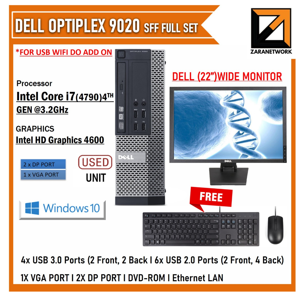 Dell Optiplex 9010 , 9020 , 790 Core i5 / i7(2nd / 3rd / 4th GEN )Full SET (CPU+MONITOR+KB+MOUSE ...