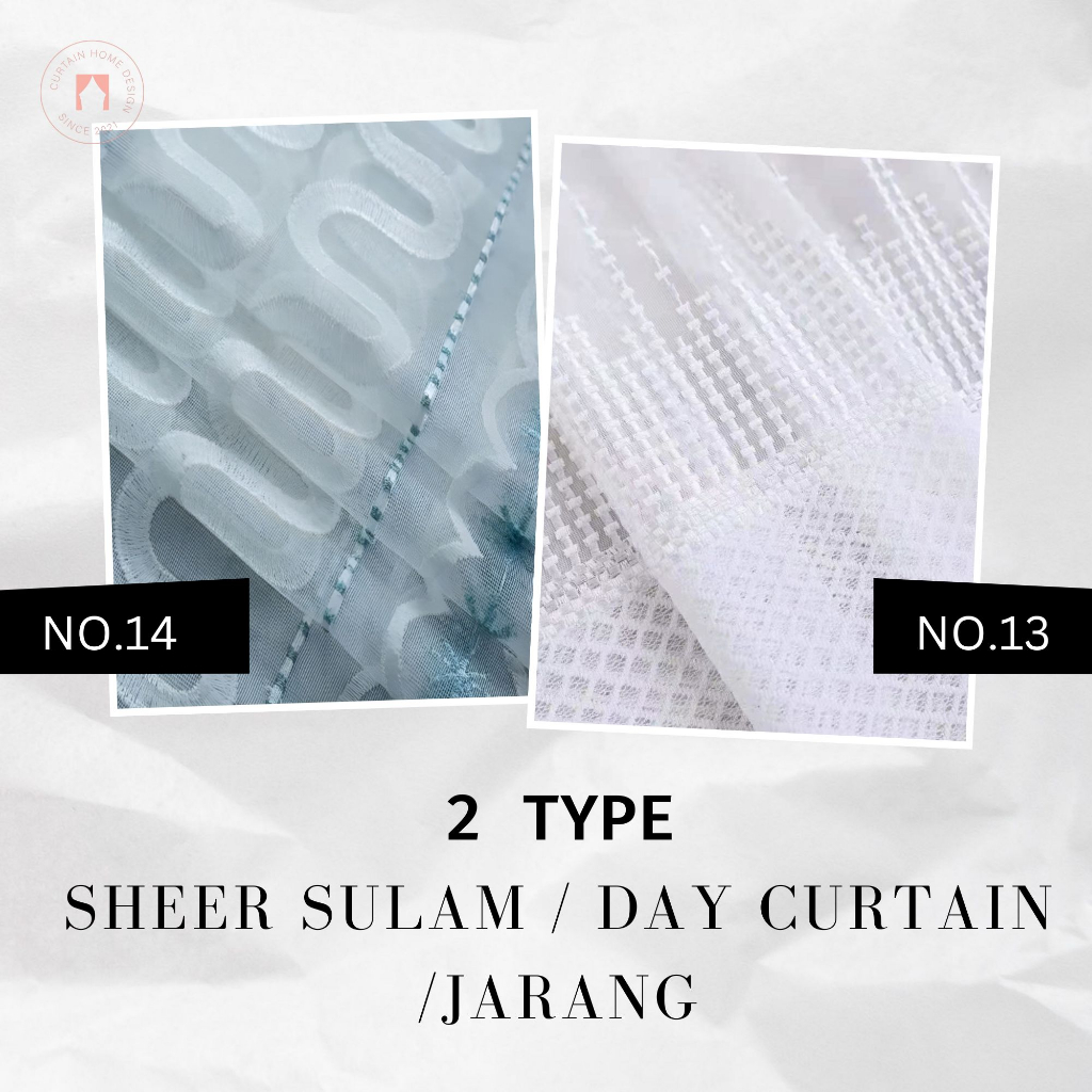 IP CURTAIN Sheer Sulam Day curtain Langsir Jarang Laluan Dapur, sliding ...