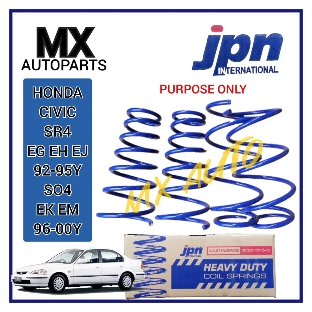 JPN INTERNATIONAL HEAVY DUTY COIL SPRING HONDA CIVIC SR4 EG EH EJ / SO4 ...