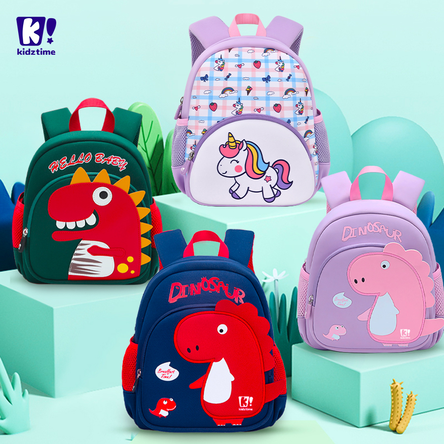 Kidztime Kids Children Cute Dinosaur Multi-Layer Multi Deck Anti Lost Design School Backpack ...