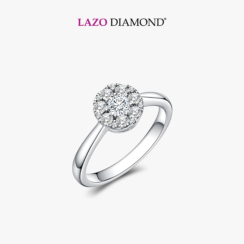 LAZO DIAMOND Cluster Illusion Set Diamond Ring in 9k White Gold ...