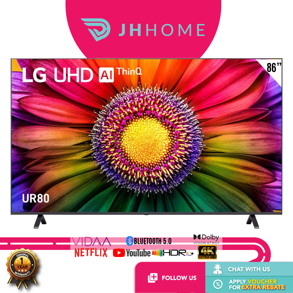 LG 86" UR80 Series 4K HDR Smart UHD TV with Ultra Surround AI ThinQ ...