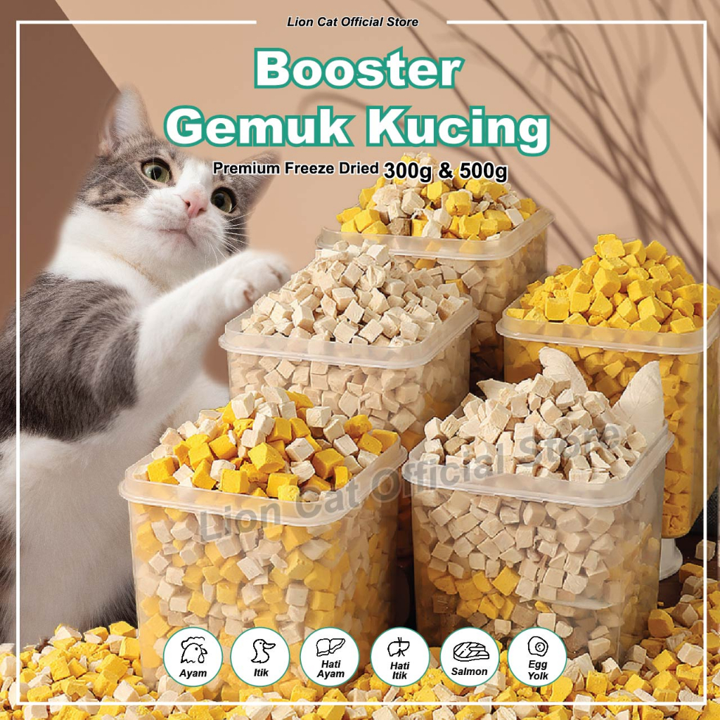 Booster Gemuk Kucing Makanan Ayam Kering Freeze Dried Pet Food 500g ...