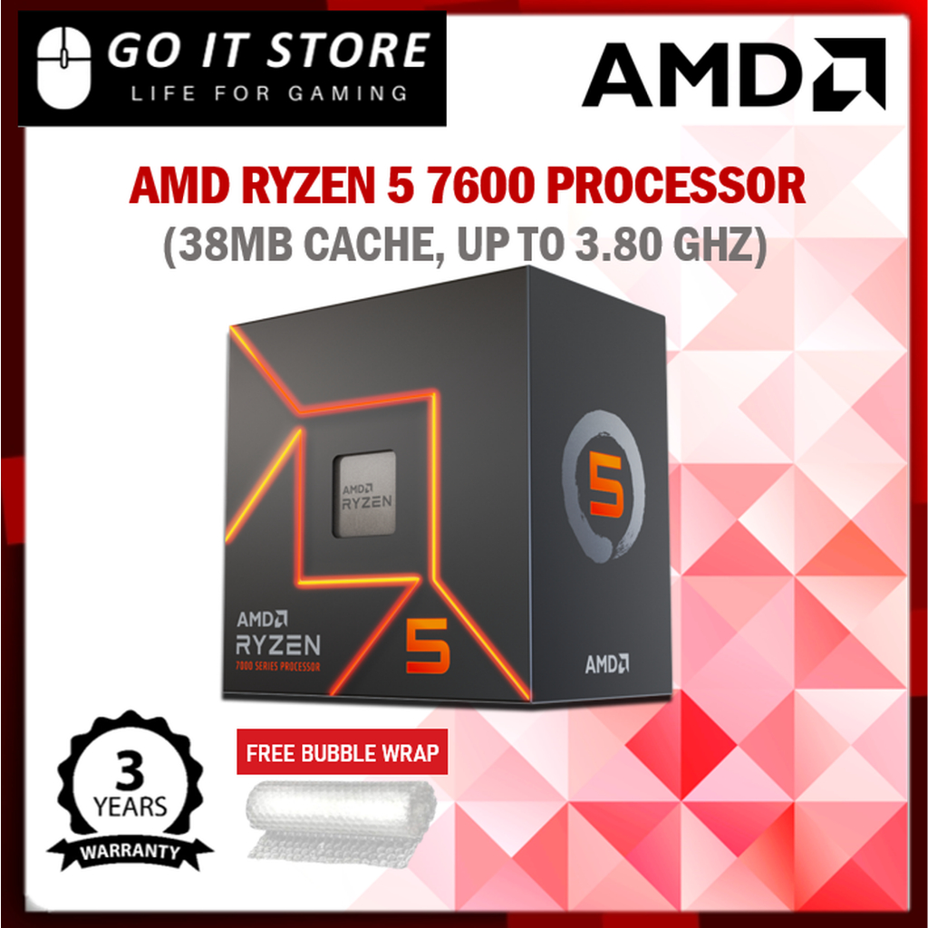 AMD Ryzen 5 7600 AM5 Processor (38M Cache, Up to 3.80GHz) | Shopee Malaysia