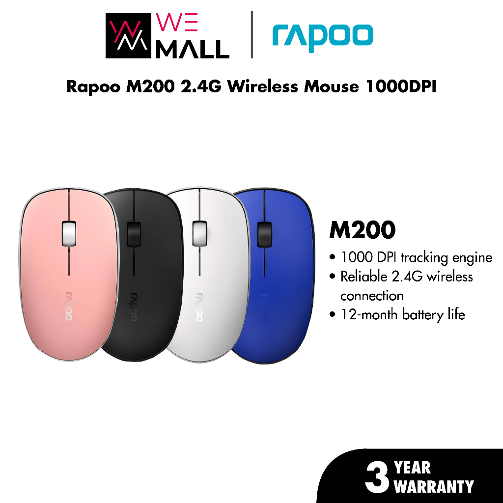 Rapoo M200 Silent Multi Mode 2.4G Wireless Mouse Bluetooth Mouse ...