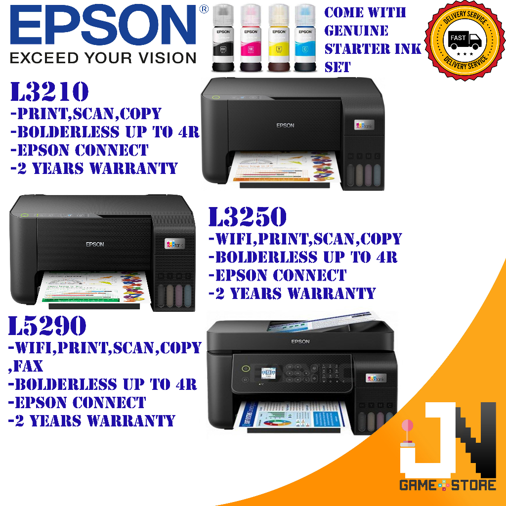 Epson Eco Tank L3210 / L3250 / L5290 All In One Ink Tank Wireless ...