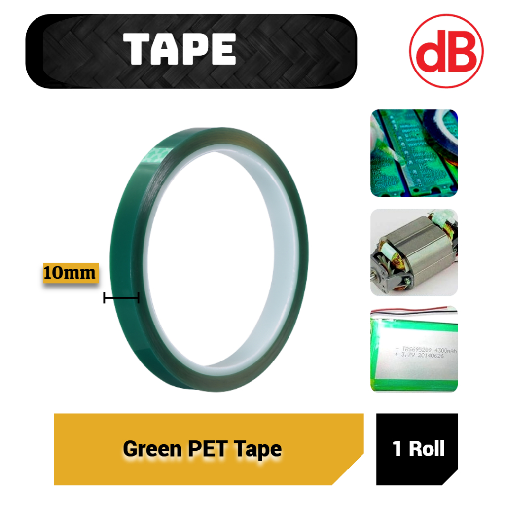 TAPE 825 HIGH TEMPERATURE/ CHEMICAL RESISTANCE TAPE 10mm x 33m (Green ...