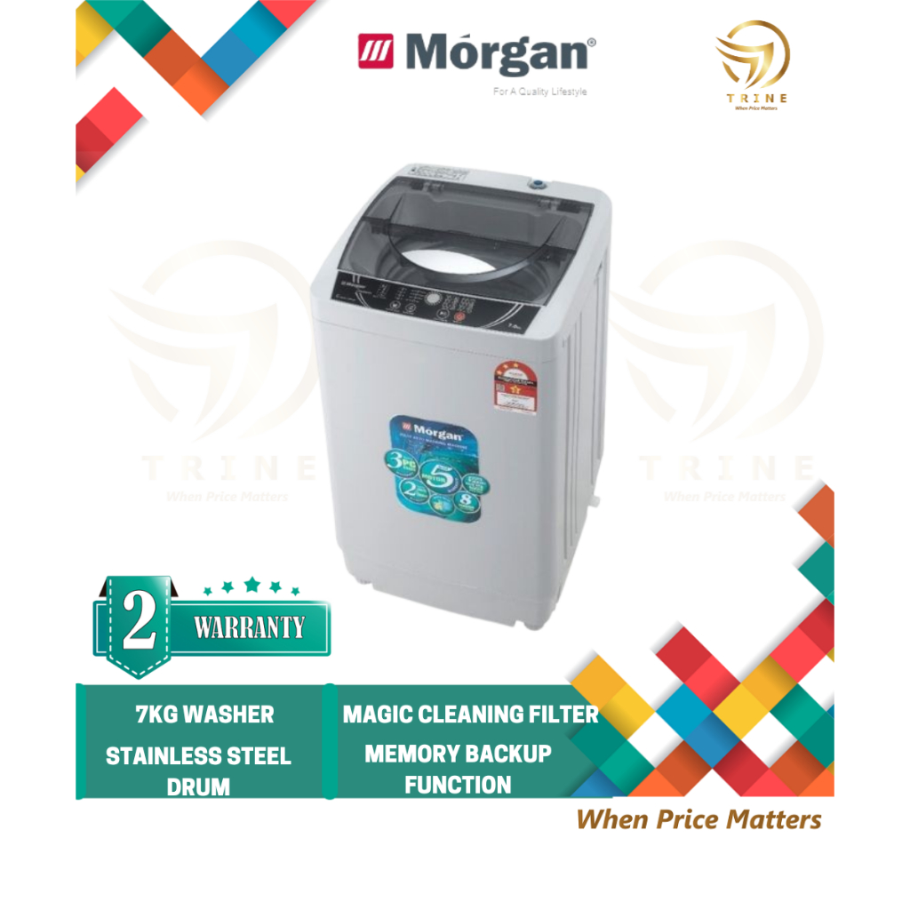 Morgan 7kg Fully Auto Top Loading Washing Machine Washer MWM-7 ZIRCON ...