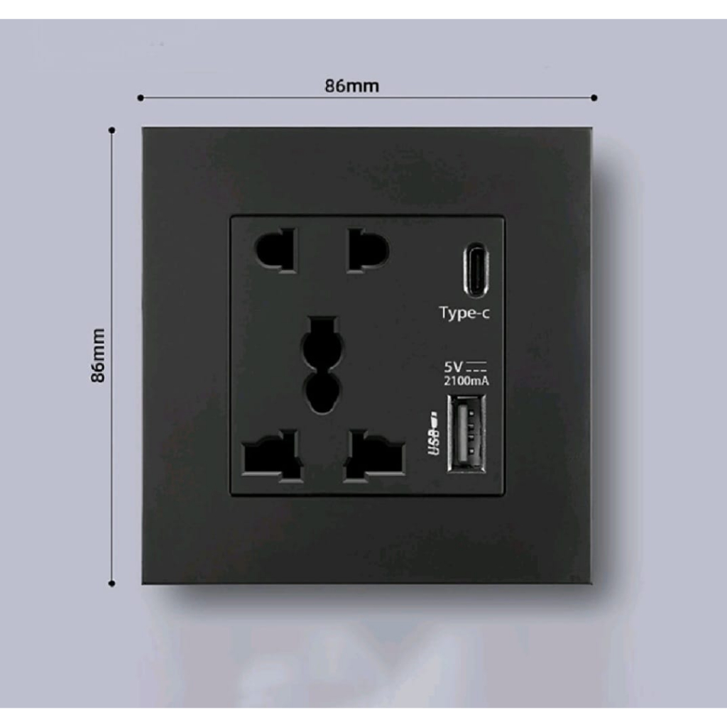 Type C Universal Power Socket 13A With USB UK Wall Type C Interface ...