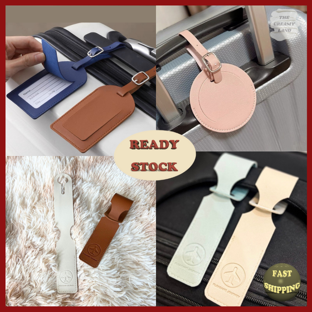 Travel PU Leather Luggage Tag Suitcase Tag Card Holder Bag Label Aircraft Boarding Pass Holder ...