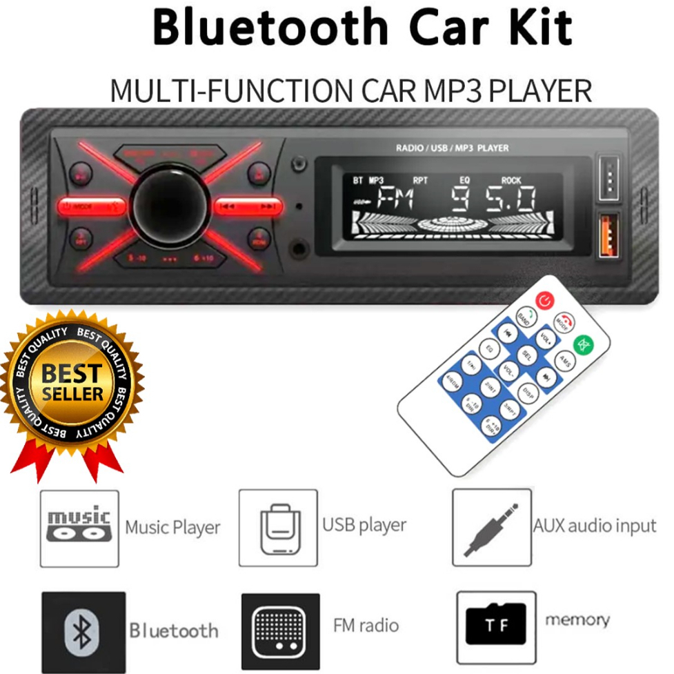 USB Bluetooth MP3 Player 1 Din Car In-Dash Stereo Audio FM Bluetooth ...