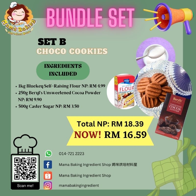 Raya Biskut Choco Cookies Bundle Set Easy with Recipe Ingredients 1 SET ...