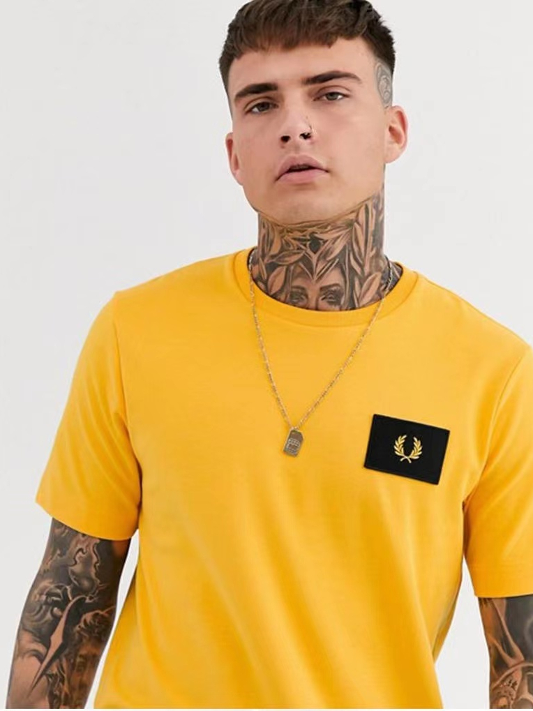 Fred Perry Cotton Round Neck T Shirt Casual Mens Short Sleeved Top