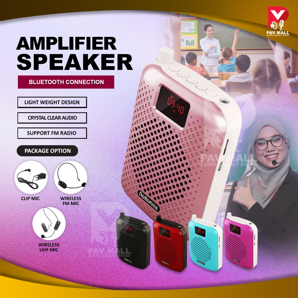 ROLTON K500 Microphone Speaker Voice Amplifier (Wired/WIreless) for ...