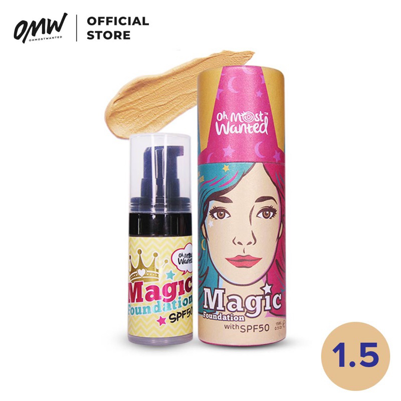 OMW Magic Foundation with Hyaluronic Acid (Code 1.5-Medium) | Shopee ...