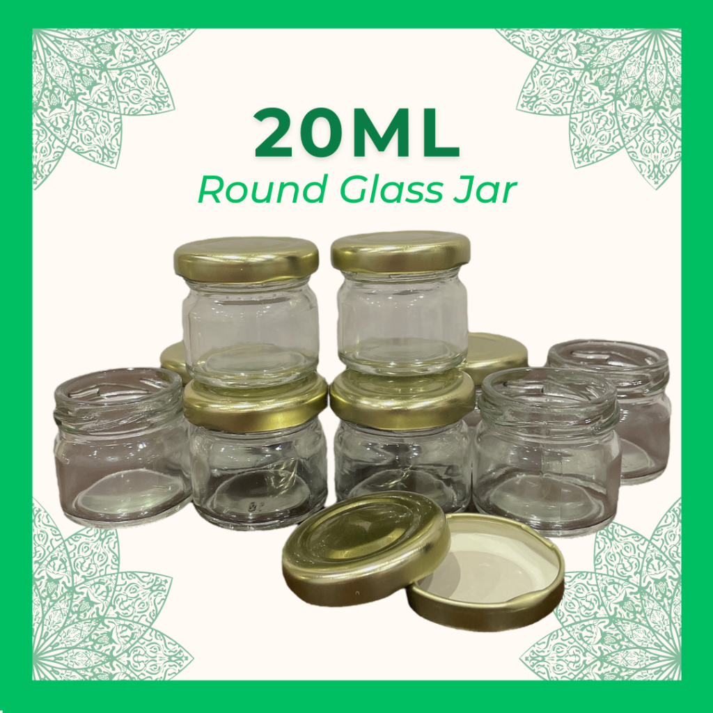 (80 pcs) 20ml Round Glass Jar / Botol Kaca / Boto Madu / Botol sambal ...