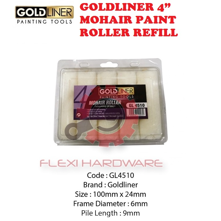 [100% ORIGINAL] GOLDLINER 4” MOHAIR PAINT ROLLER REFILL - GL4510 | Shopee Malaysia