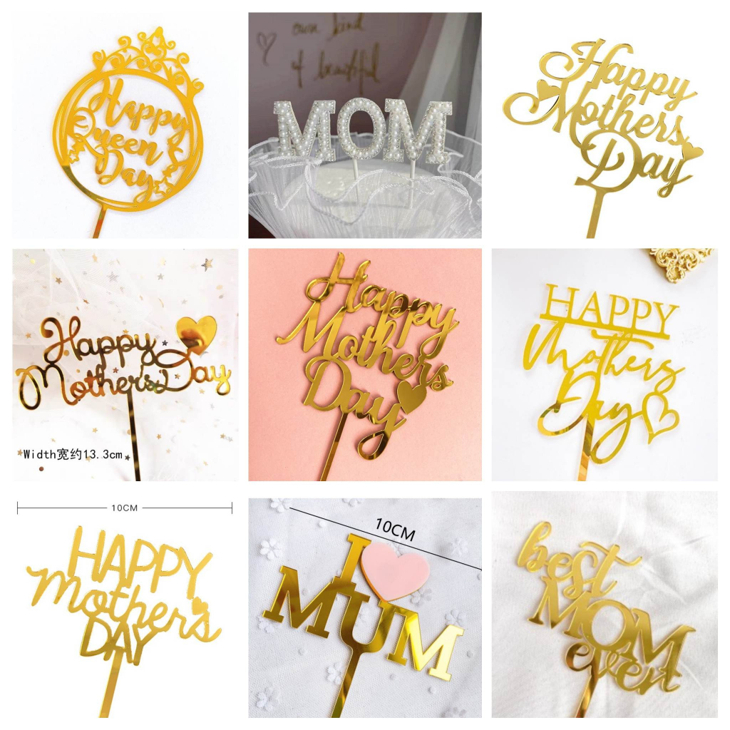 Happy Mothers Day Topper Mom Cake Topper Mum Cake Decoration ...
