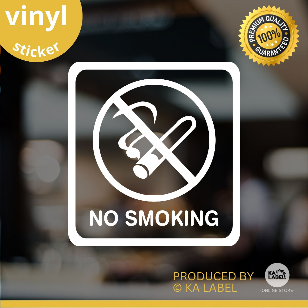 (Ready Stock) No Smoking No Vaping Sign Sticker Home / Office / Shop ...