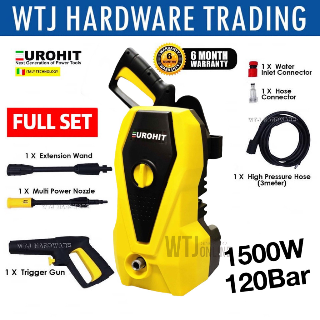 Eurohit Water Jet High Pressure Cleaner EU.K2 1500w 120bar / Water Jet ...