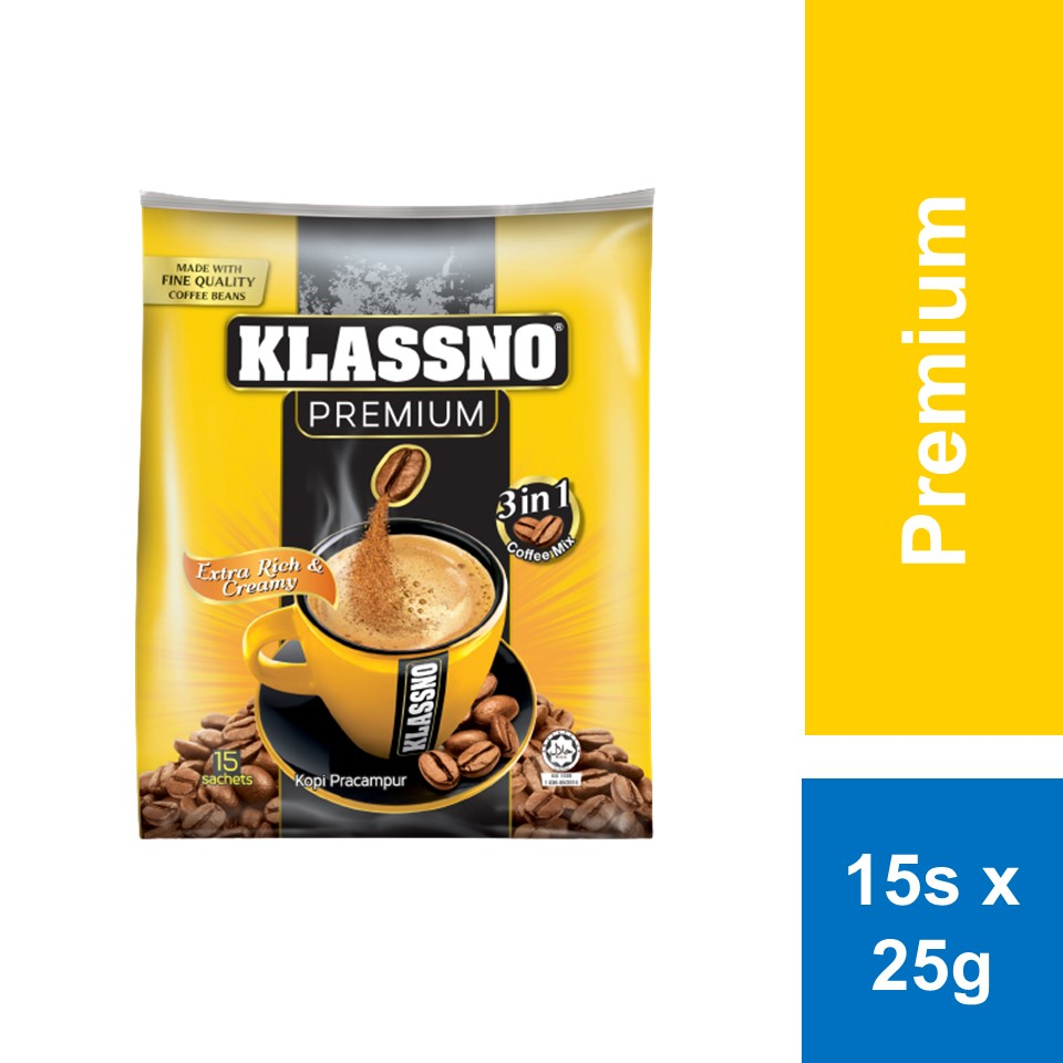 Klassno 3 in 1 Coffee Mix Premium 25g x 15s | Shopee Malaysia