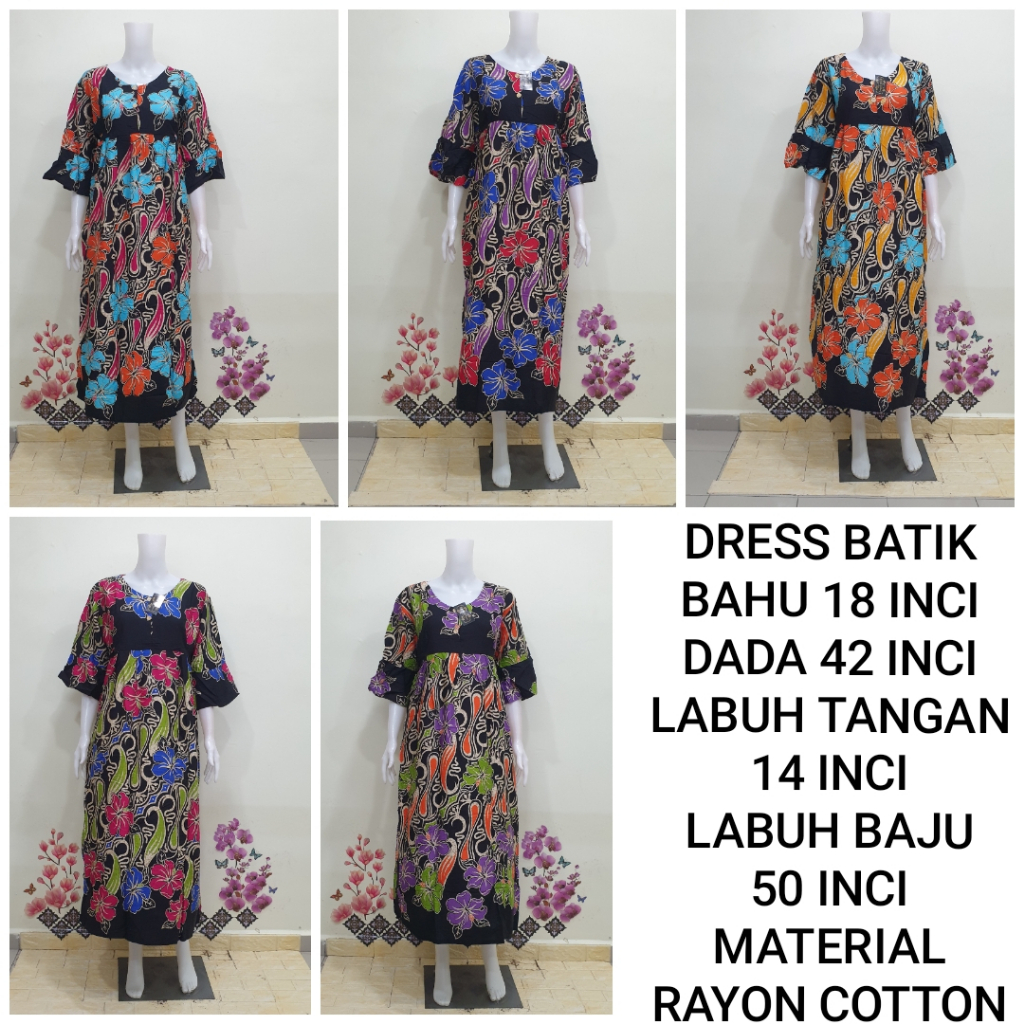 DRESS BATIK TANGAN 3/4 | Shopee Malaysia