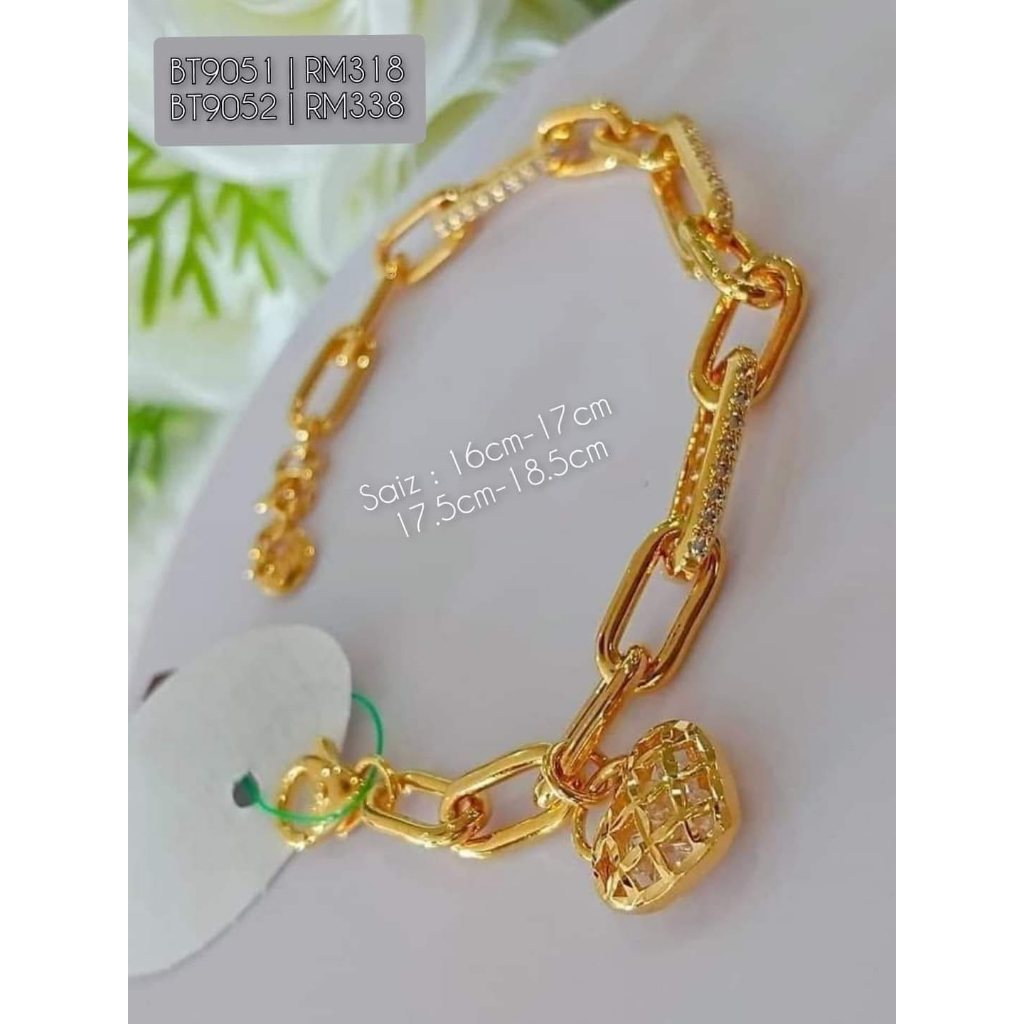 ORIGINAL ZHULIAN Rantai Tangan Paper Clip Love CZ (BT5063/4) | Shopee ...