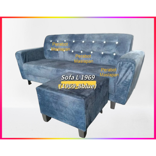 High Class Sofa Velvet 3 Seater Sofa + Stool Sofa Baldu / PVC Sofa ...