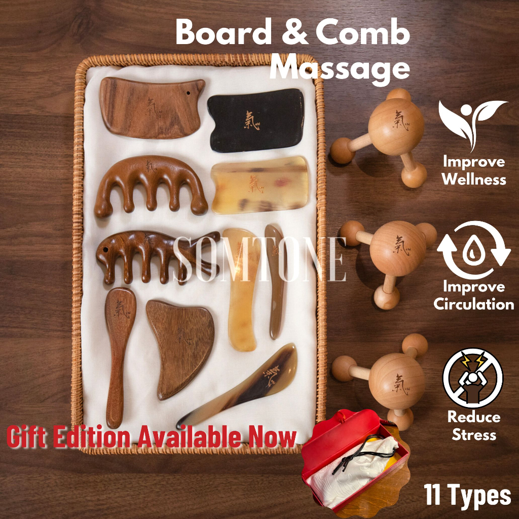 Gua Sha Board Head Face Neck Massage Tanduk Kerbau Urut Badan Hair ...