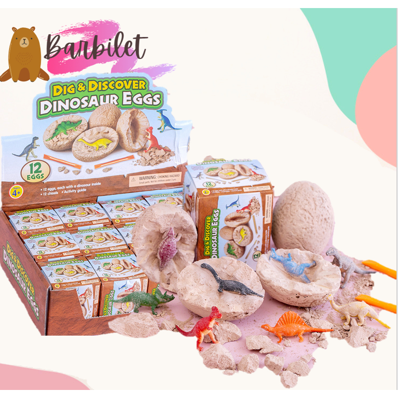 Dinosaur Fossil Egg Clay Archaeology Educational Dig Fun Kids Toy Gift ...