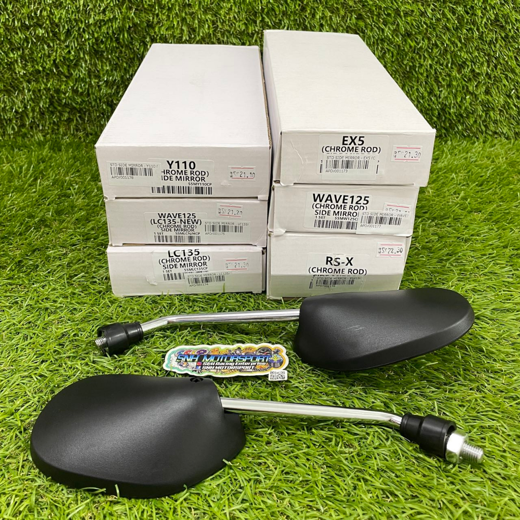 STANDARD SIDE MIRROR CHROME ROD EX5 / LC135 / SRL115 / LC135NEW(WAVE125 ...