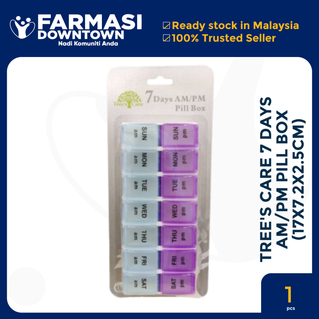 TREE'S CARE 7 DAYS AM/PM PILL BOX (17X7.2X2.5CM) | Shopee Malaysia
