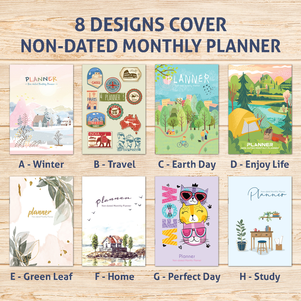 A4 A5 DIY undated diari buku rancang month year planner Journal Record ...