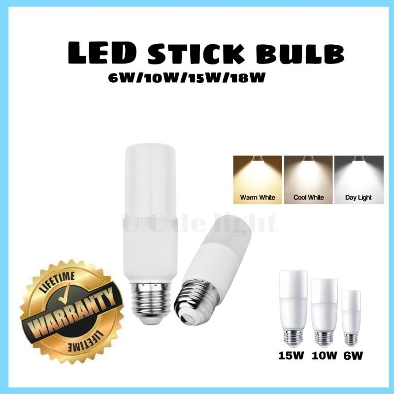 [Ready Stock] LED Stick Bulb E27 E14 6W 10W 15W 18W | Shopee Malaysia
