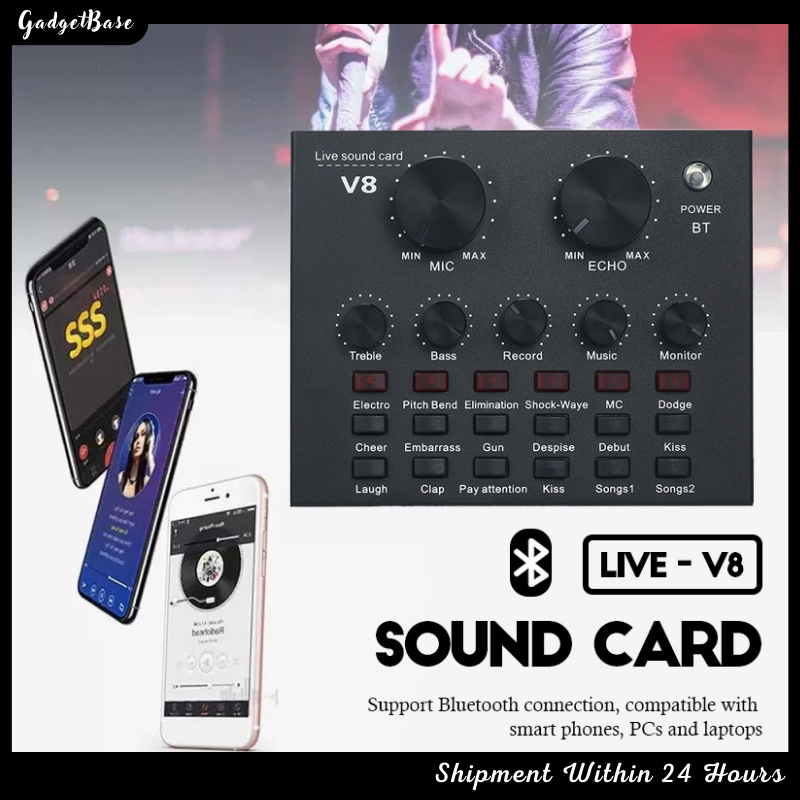 NEW Sound Card Wireless Sound Mixer Sound Card Audio Mixing Console for ...
