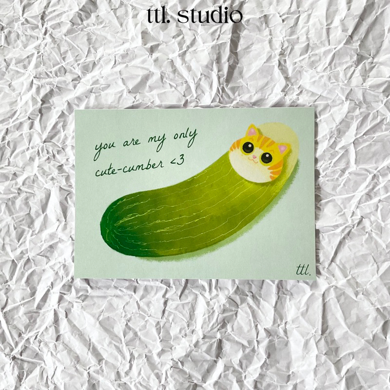 Cute-Cumber Cat Postcard [ttl. studio] | Shopee Malaysia