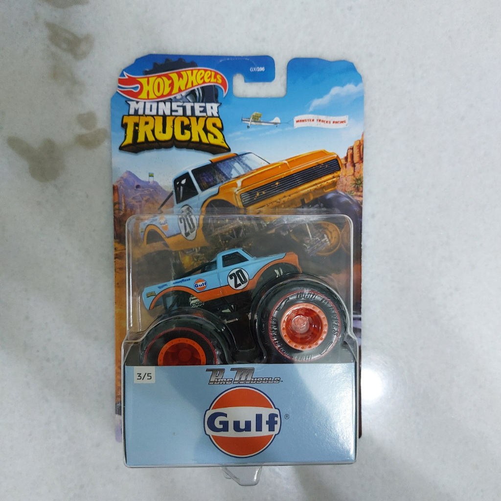 Hot Wheels Monster Truck Pure Muscle - Gulf - Blue (NEW) | Shopee Malaysia