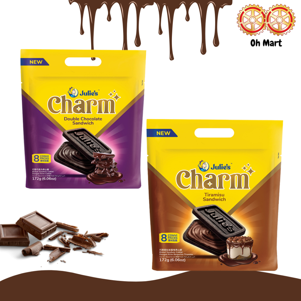 Julie's Charm Double Chocolate Sandwich/Tiramisu Sandwich 172g(8Packs ...