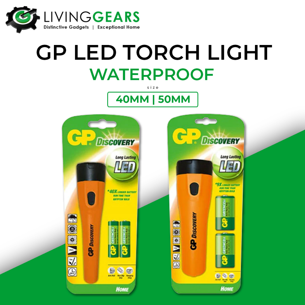 [ CLEARANCE ] GP LED Waterproof Torch Light Flashlight (40m / 55m ...