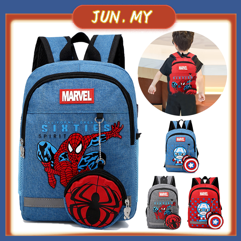 Beg Sekolah Kanak Boy Kindergarten School Bag Spider Man Beg Sekolah ...