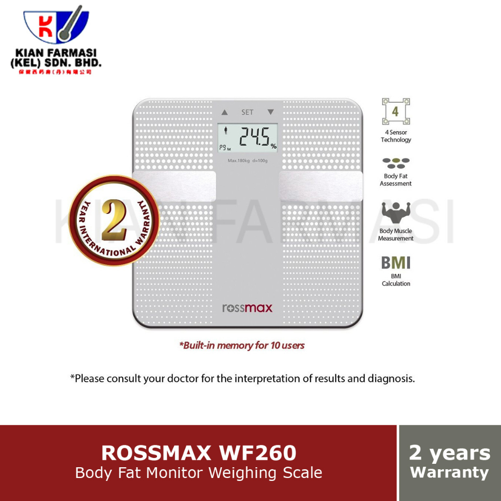 ROSSMAX WF260 Body Fat Monitor With Scale | Shopee Malaysia