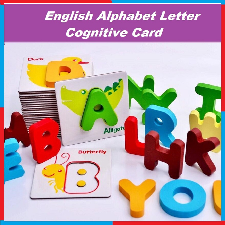 🔥FAST SELLING🔥 Early Learning English Alphabet Letter Cognitive card ...