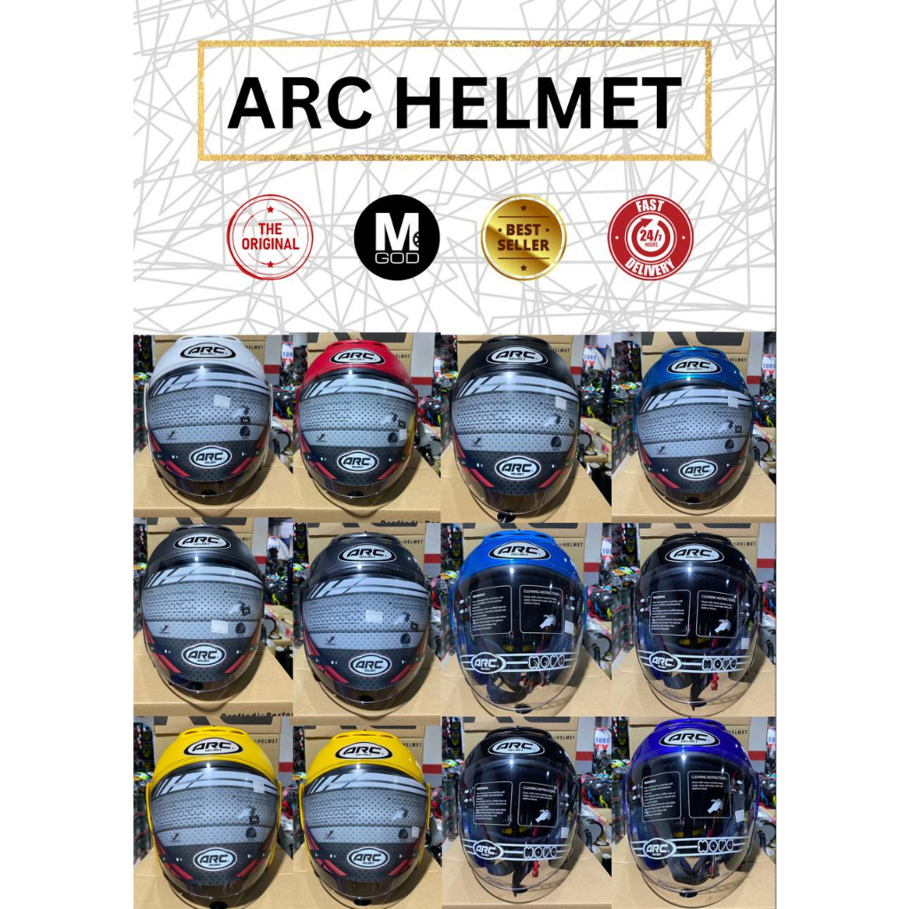 HELMET ARC RITZ 100% ORIGINAL ARC RITZ HELMET RITZ ARC WHITE BLACK BLUE ...