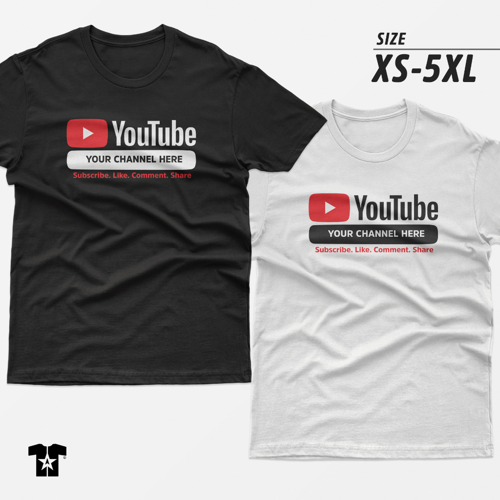 Custom YouTube Channel T shirt, Baju YouTube For Content Creator ...