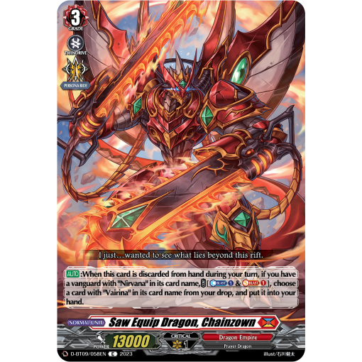 Cardfight Vanguard D-BT09/058EN Saw Equip Dragon, Chainzown Dragon Empire C (English) | Shopee ...