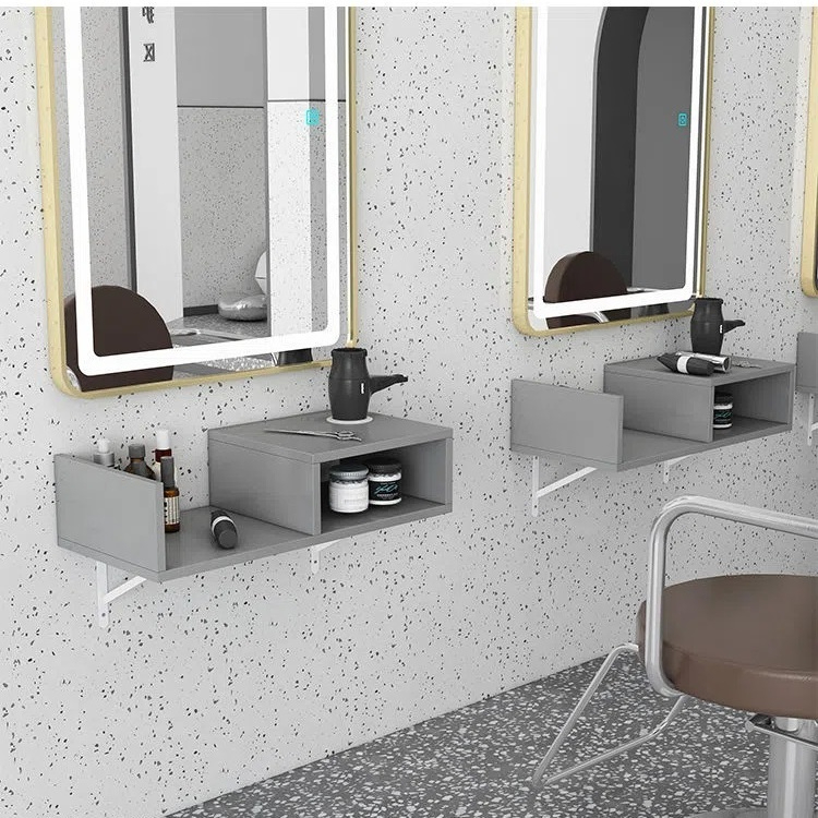 Barber Salon Waterproof Wall Shelf Wall Mounted Tool Table Hair Salon ...