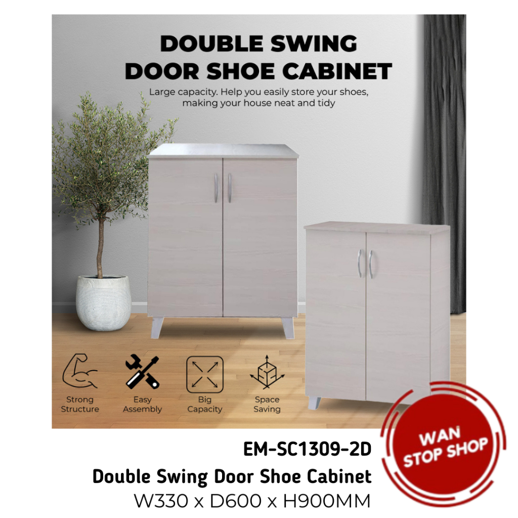 Double Swing Door Shoe Cabinet Shoe Rack Shoe Storage Rack Space Saving ...